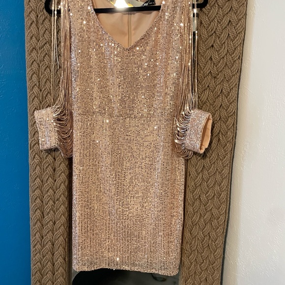 Chic Me | Dresses | Sequence Rose Gold Dress | Poshmark